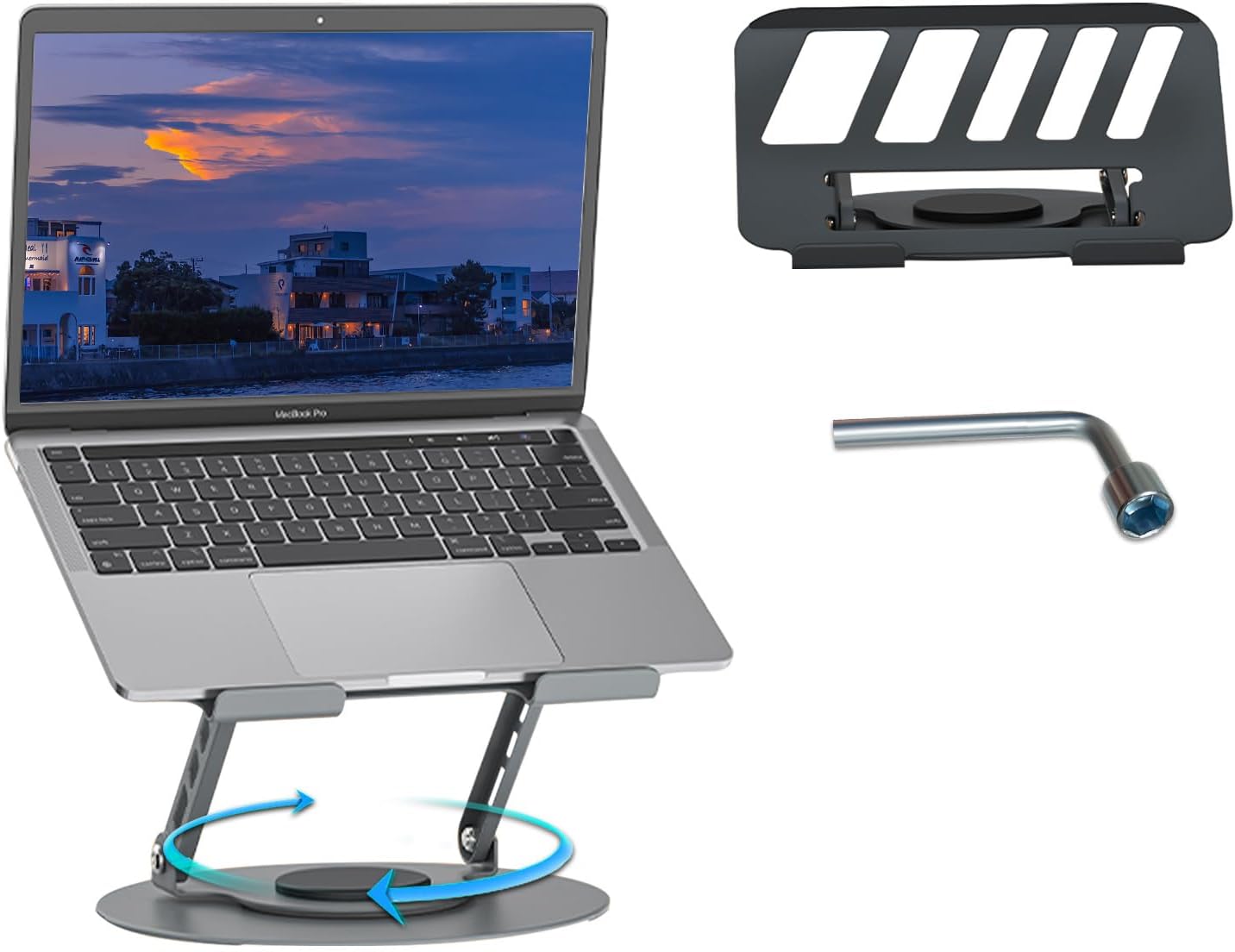 Support Rotatif 360° pour Laptop/iPad 10-17.3" - Ergonomique & Pliable ...