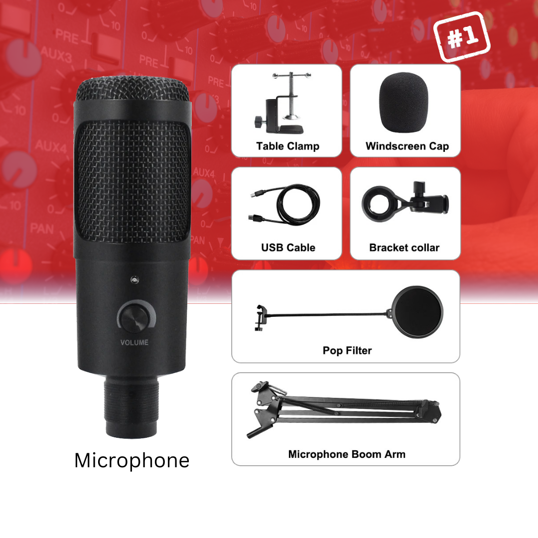 Kit micro USB: microphone condensateur, bras ciseaux réglable - Voix s ...